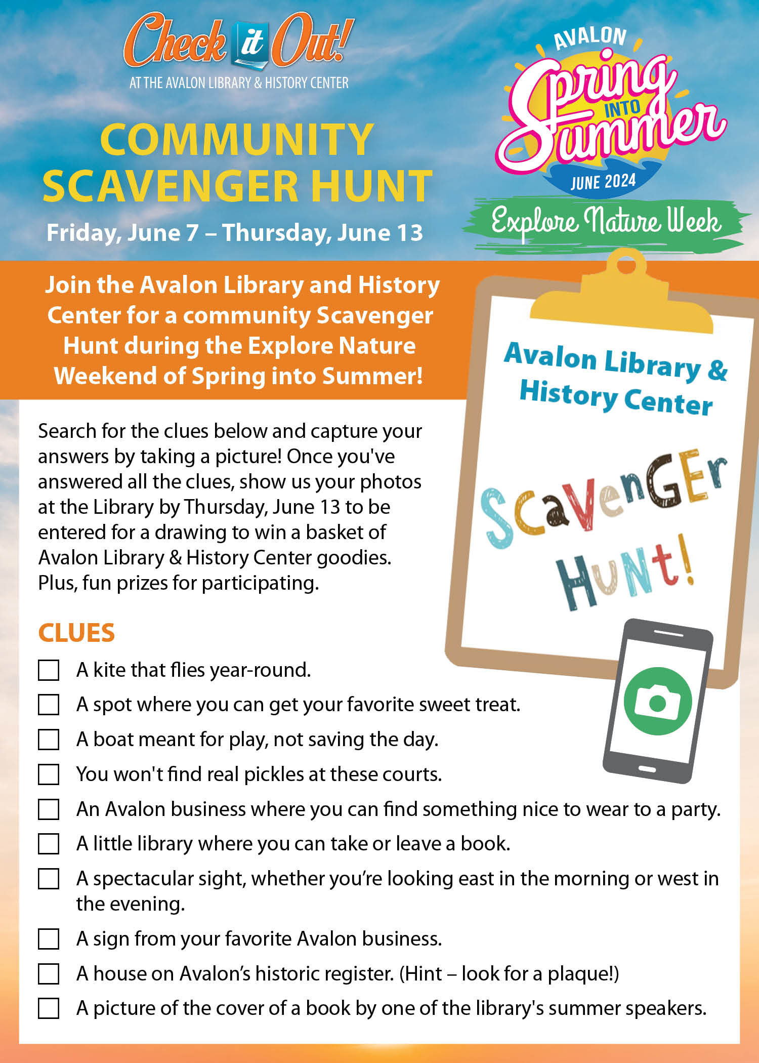 Scavenger Hunt | Avalon Free Public Library